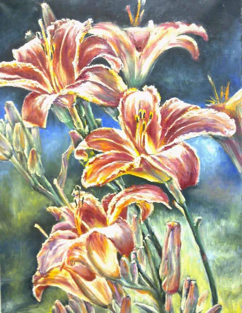 Lilies Painting by Irina Chernenko | Saatchi Art
