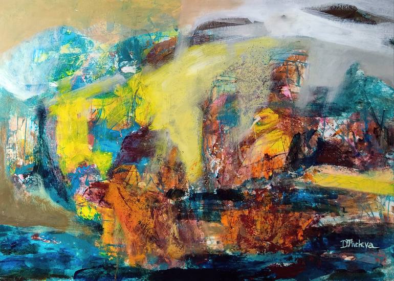 Heart of Mountain Painting by Desislava Tivcheva | Saatchi Art