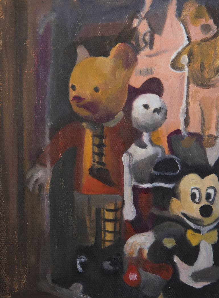 Miniature Ruppert and Mickey Mouse Painting by Mihaela Mihalache ...