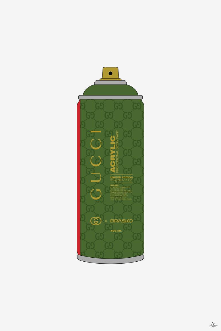 Gucci Spray Paint Can Illustration Mixed Media by Antonio Brasko ...