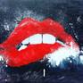 Red Lips Painting by Seila Ratiu | Saatchi Art