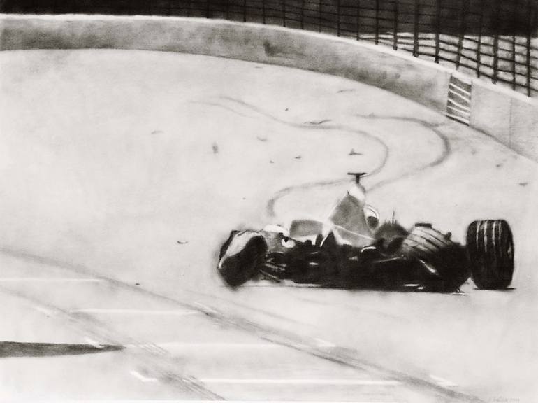 Carcrash. Indianapolis Drawing by Natascha Kassner | Saatchi Art