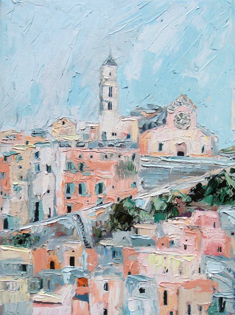 Matera, Italy Painting by Victoria Kukhtina | Saatchi Art