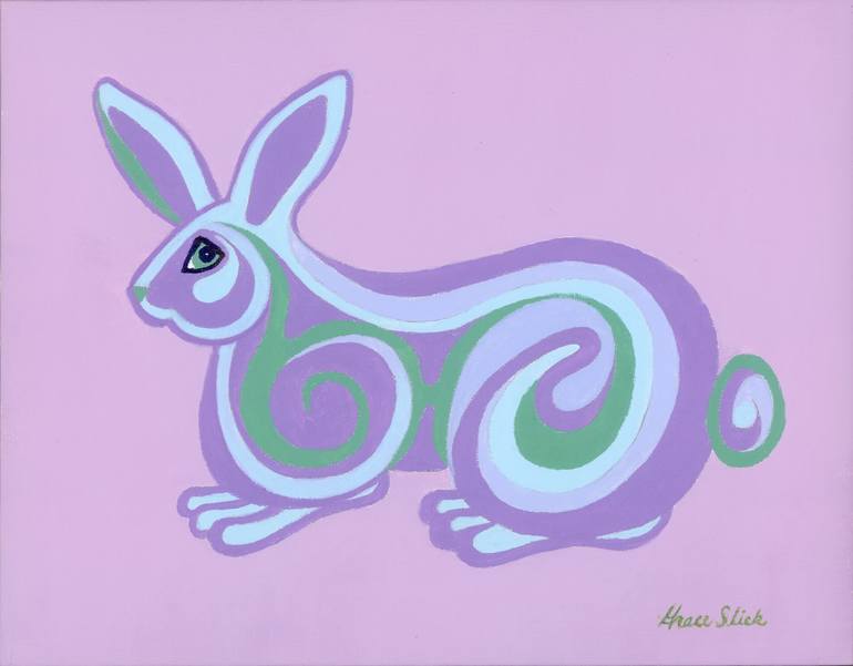 Psychedelic Bunny Painting by Grace Slick | Saatchi Art