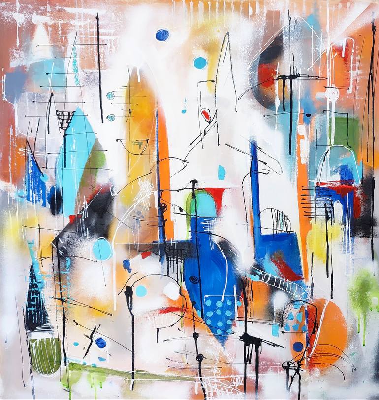 Barcelona City Painting by Maria Penn | Saatchi Art