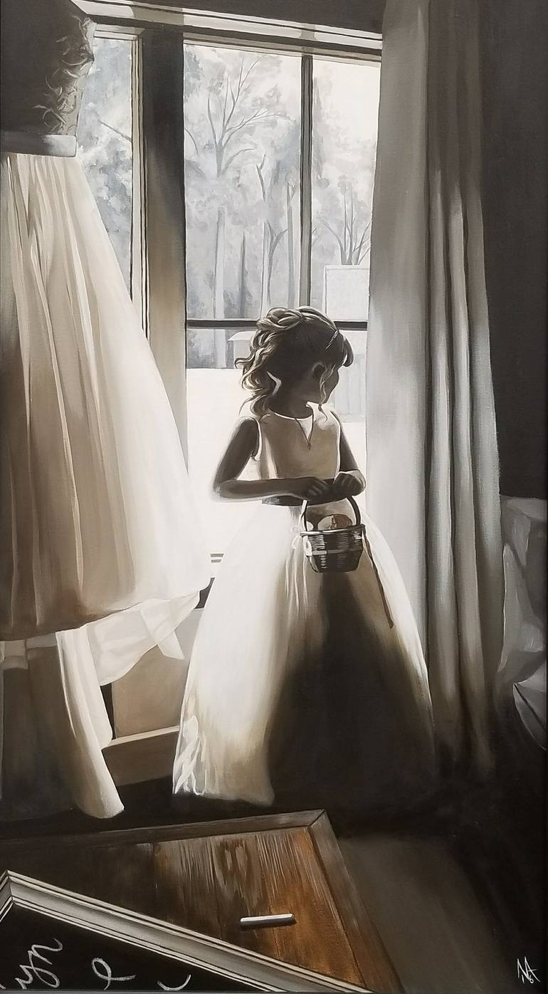 The Flower Girl Painting by Nathan Altier | Saatchi Art