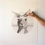 Kangaroo Drawing by Dean Spinks | Saatchi Art