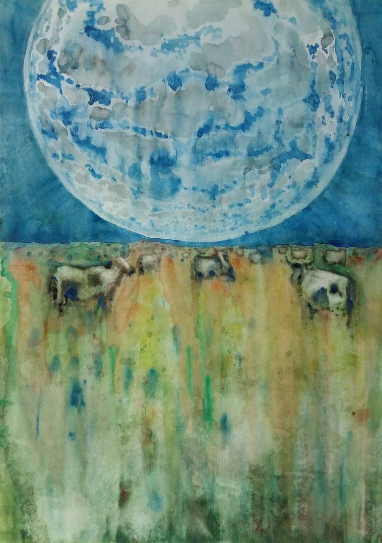 The Planet Moo-Moo-Moo Painting by Rustem Ibatullin | Saatchi Art