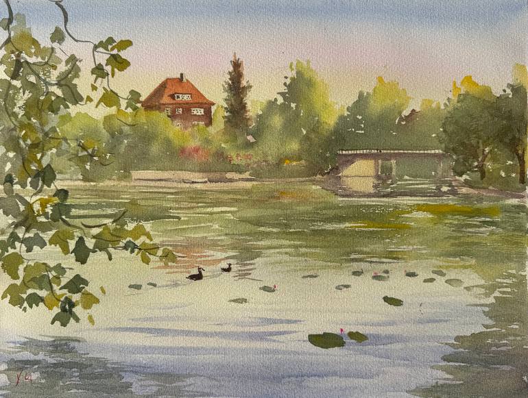 MORNING AT ALSTER Painting by Shelly Du | Saatchi Art