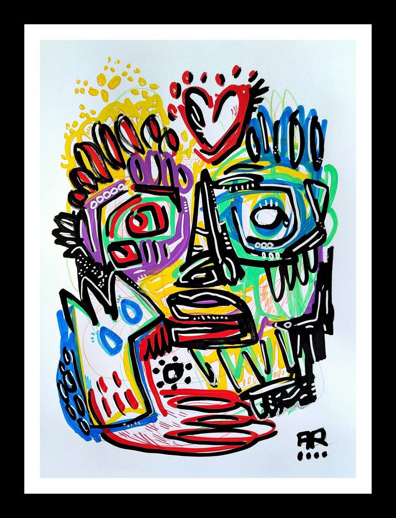 LOVE FACE Painting by Ángel Rivas | Saatchi Art