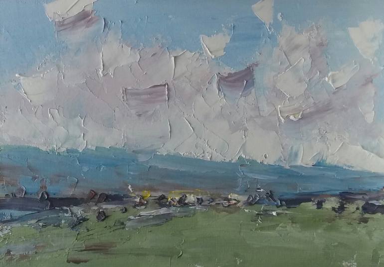 Winter Sky, Arreton Downs Painting by Alan Daysh | Saatchi Art
