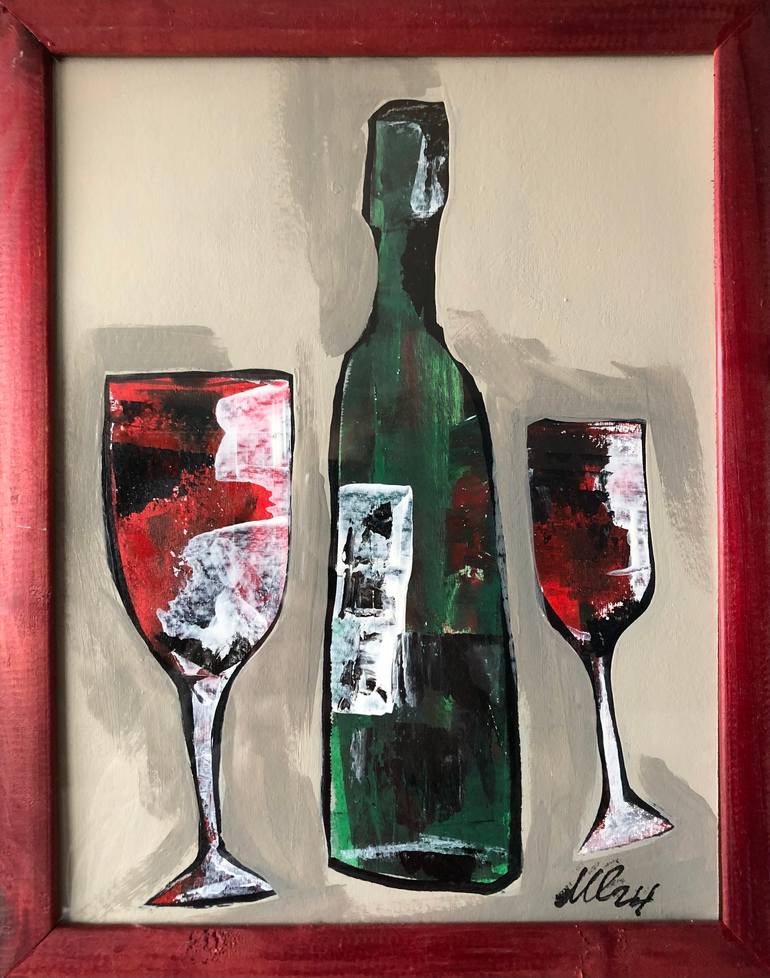 Red Wine Painting by Marina Egorova | Saatchi Art