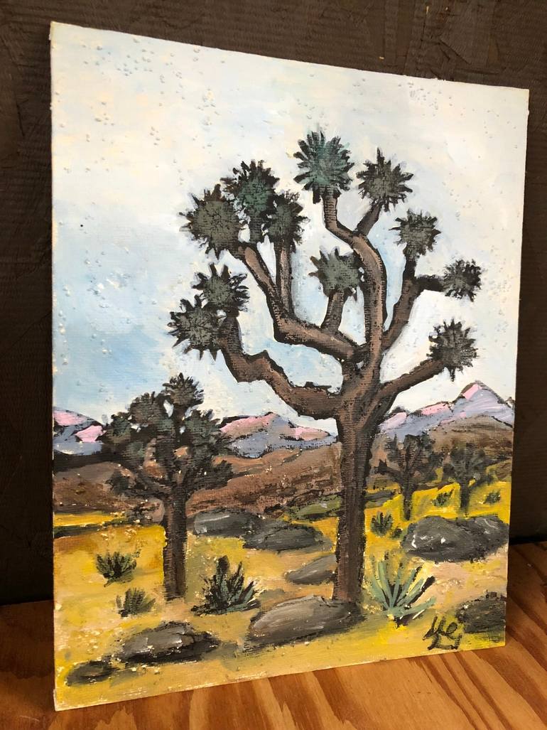 Joshua Trees in Mojave Desert Painting by Marina Egorova | Saatchi Art