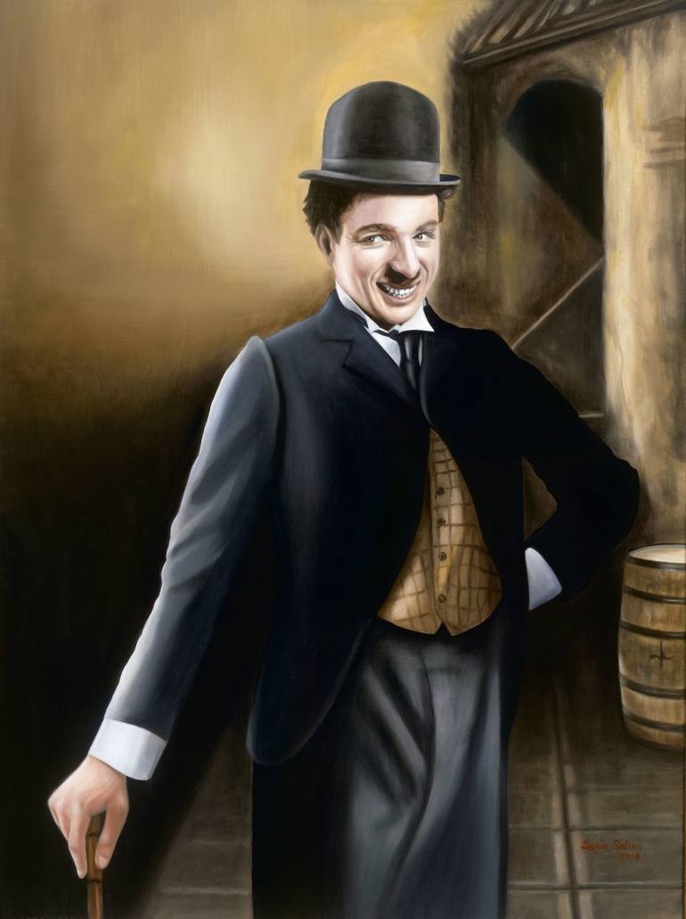 Charlie Chaplin's Exclusive Portrait Painting by Bekir Salim | Saatchi Art
