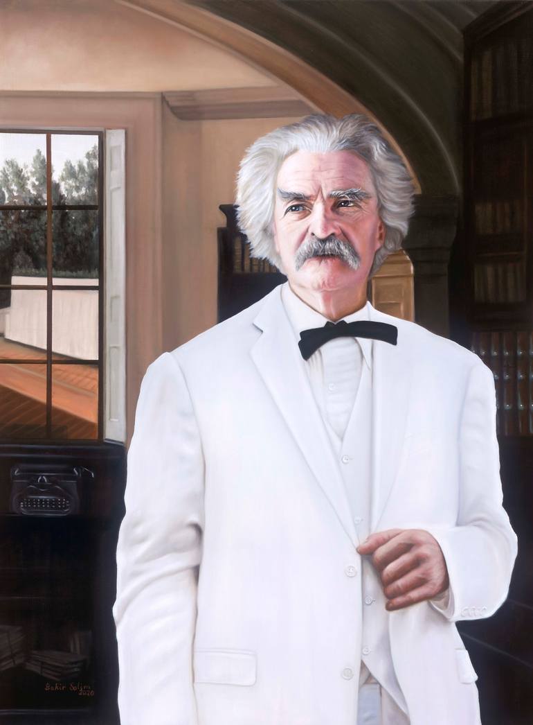 Mark Twain's Exclusive Portrait Painting by Bekir Salim | Saatchi Art