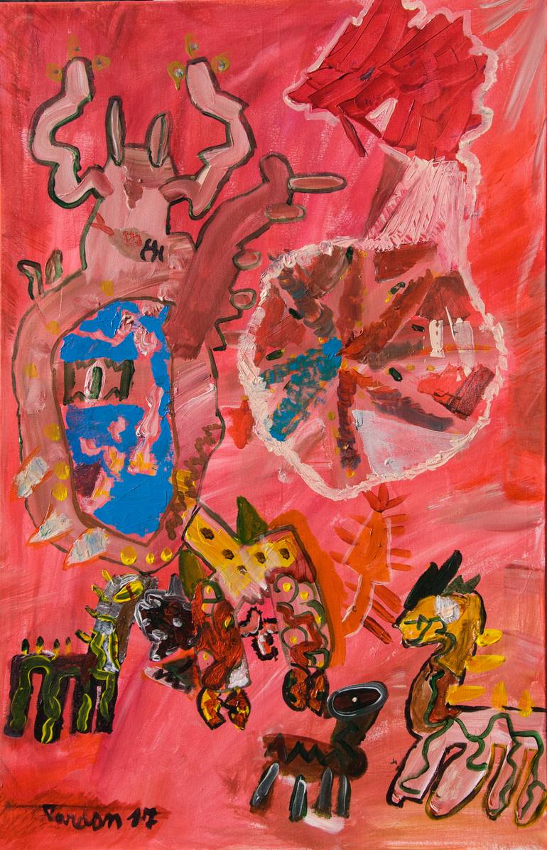 The Battle of Gods Painting by Vardan Baron | Saatchi Art