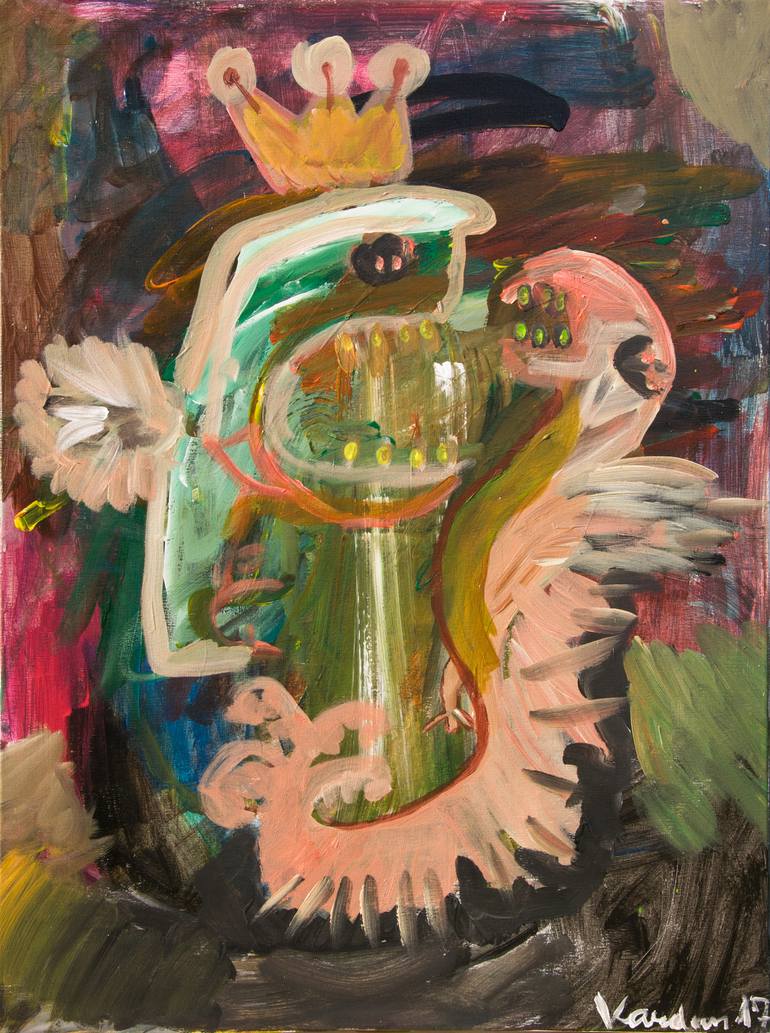 The King and His Parrot Painting by Vardan Baron | Saatchi Art