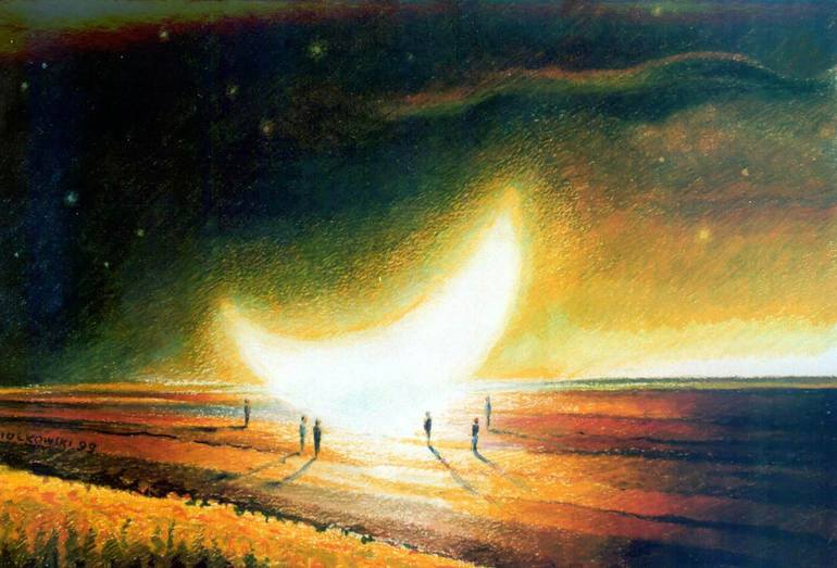 THE FALLEN MOON Painting by Gregor Ziolkowski | Saatchi Art