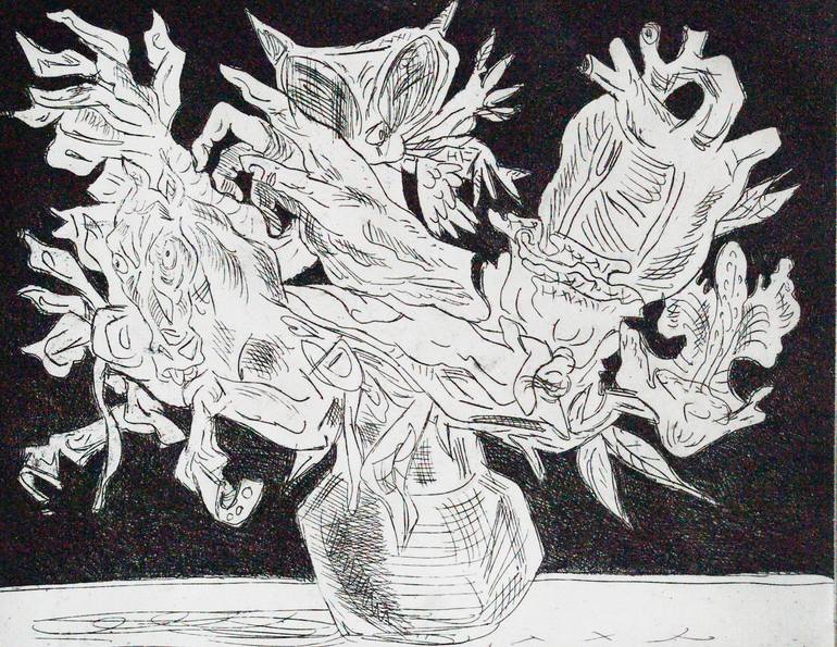 bouquet Printmaking by Craig Peacock | Saatchi Art