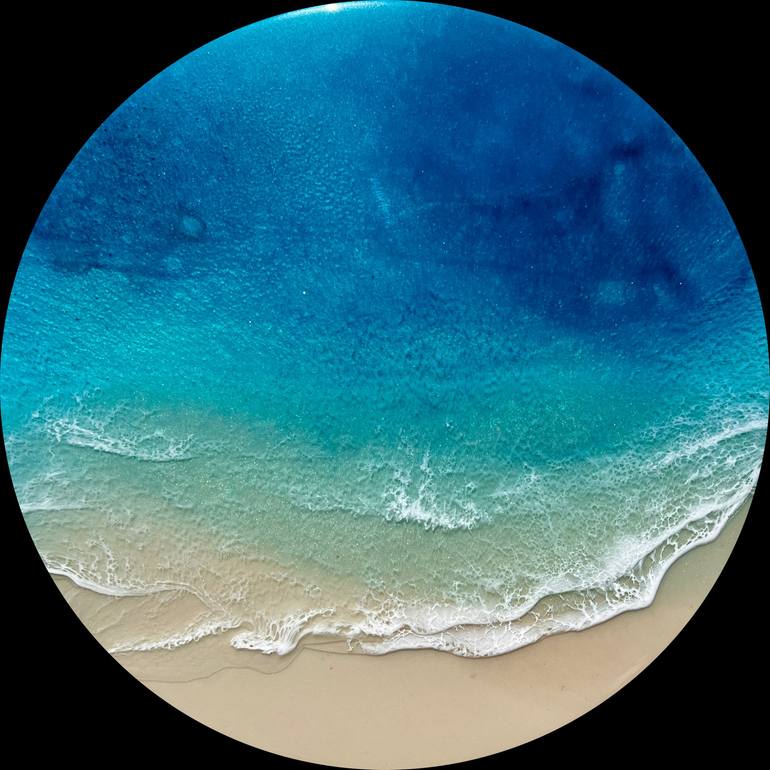 Round ocean #73 Painting by Ana Hefco | Saatchi Art