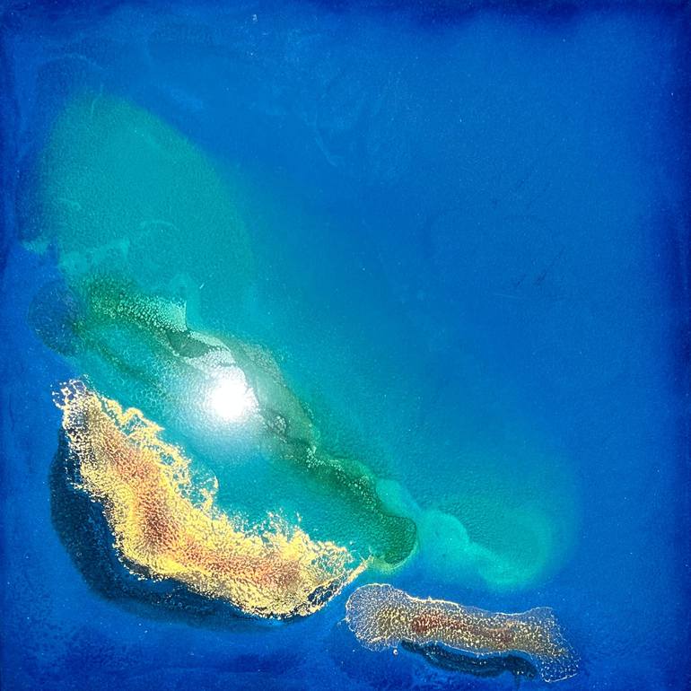 Blue isolation Painting by Ana Hefco | Saatchi Art