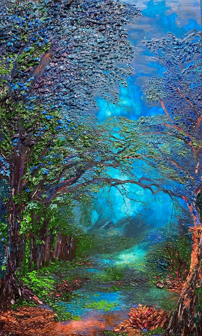 Mysterious Forest Painting by Kenneth Halvorsen | Saatchi Art