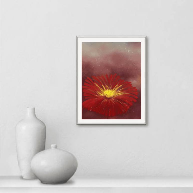 Fire Daisy Painting by Karina Mosser | Saatchi Art