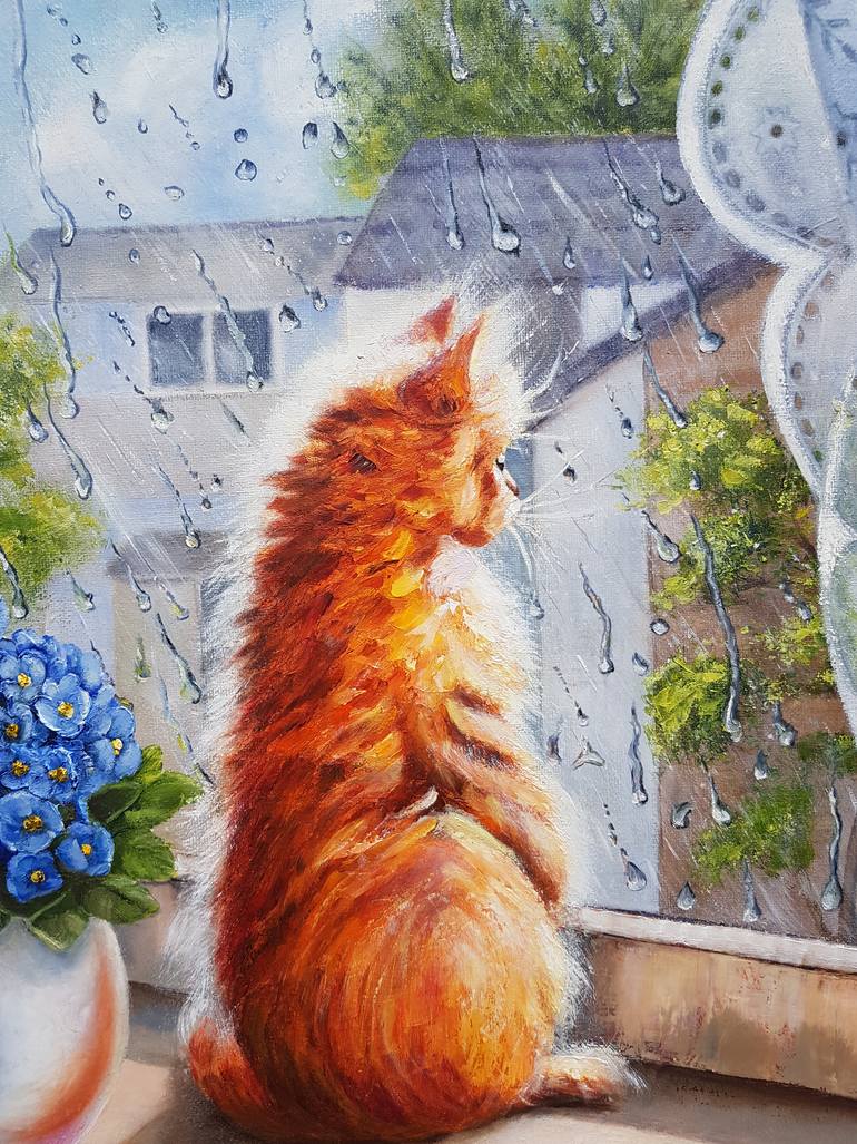 Oil painting- First Rain Painting by Mila Mirosh | Saatchi Art