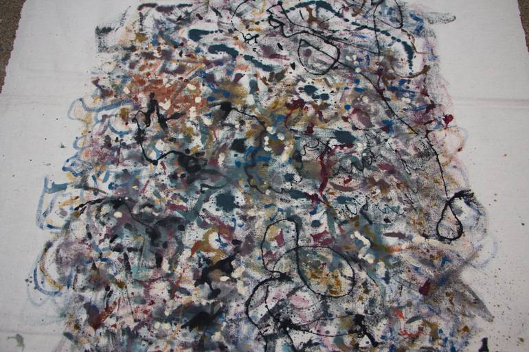 Non Objective No.3 Modern Abstract Expressionism on Raw Unstretched ...