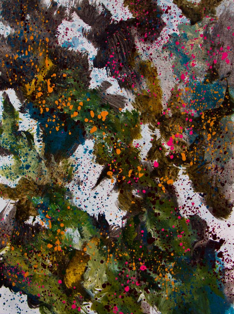 Untitled. Acrylic Abstract Expressionism Painting on Paper Painting by ...