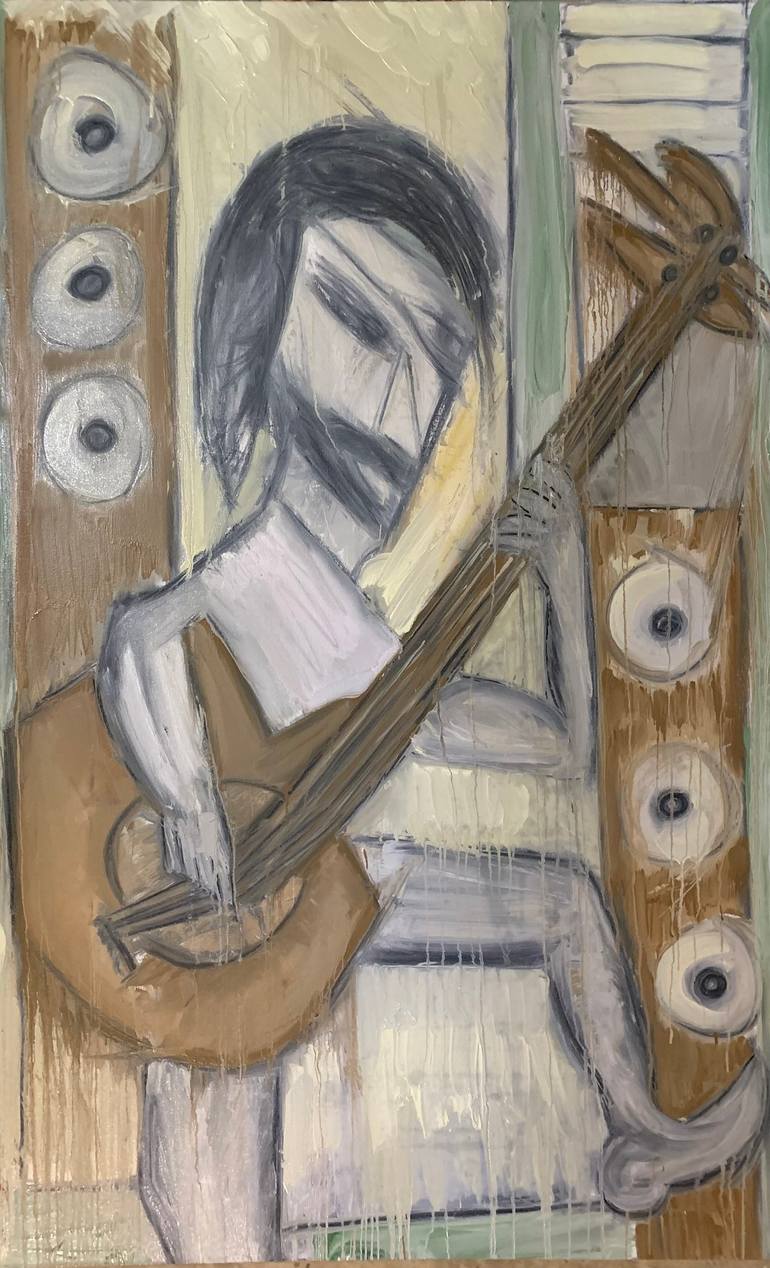 Bass Player Painting by Michael Lewandowski | Saatchi Art
