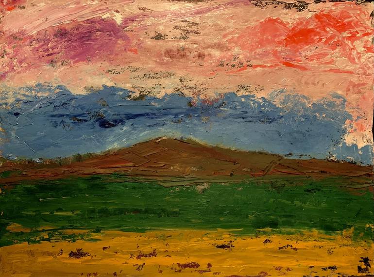 Earthscape with Mountain and Field Painting by Michael Lewandowski ...