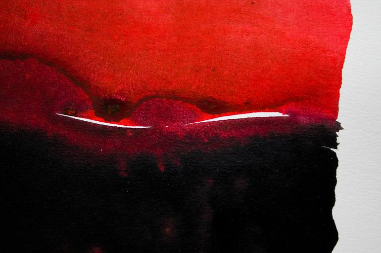 Piercing the Red Painting by Rô Gonçalves | Saatchi Art