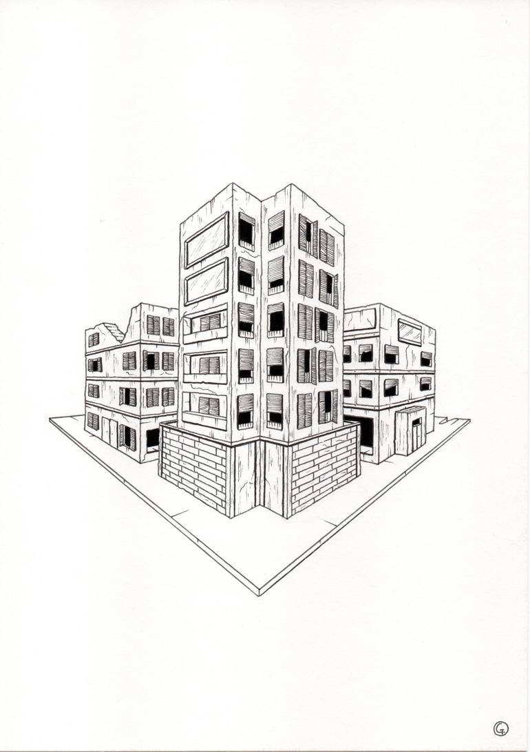 Icon building #.3 Drawing by Giorgio Mauro | Saatchi Art
