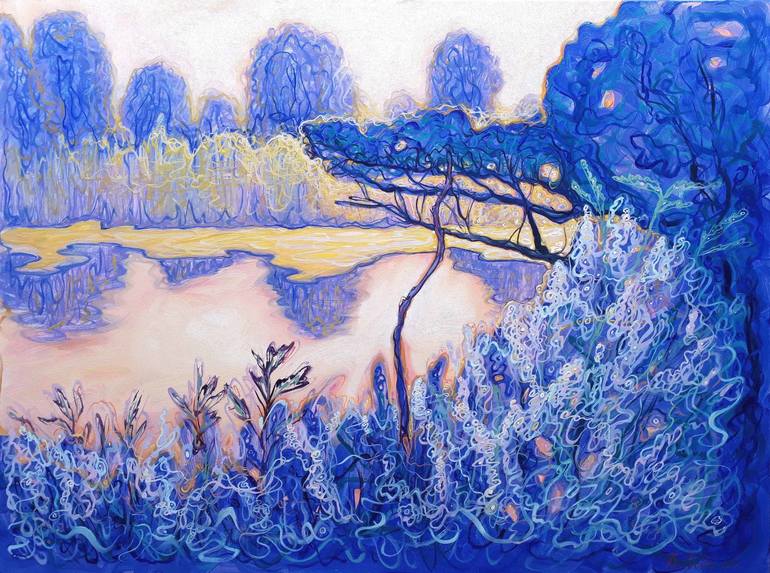 Landscape of the river Sula, Ukraine. Painting by Bogdan Dide | Saatchi Art