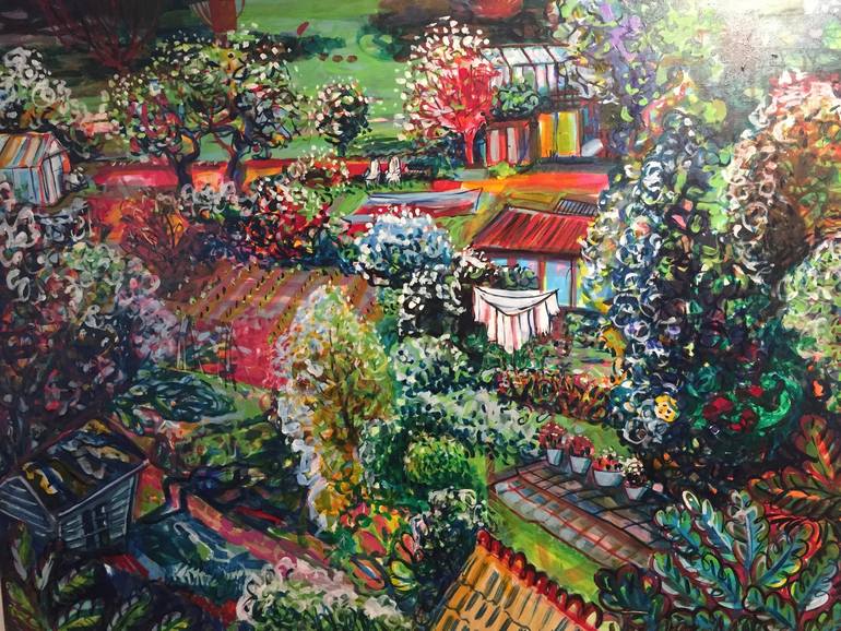 Washing line in Burnivale. Painting by Jane McCall | Saatchi Art