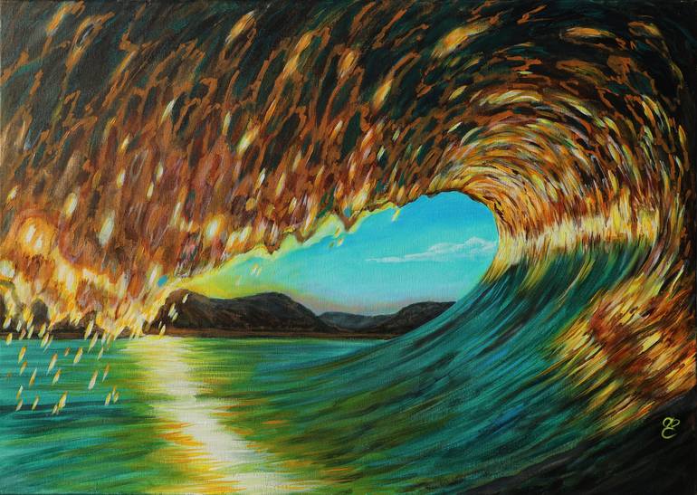 Wave of extreme Painting by Dmytro Yeromenko | Saatchi Art