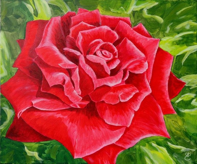Red rose - the emblem of love Painting by Dmytro Yeromenko | Saatchi Art