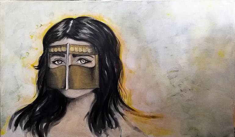 Burqa temptation Painting by Ranwa Alamassi | Saatchi Art