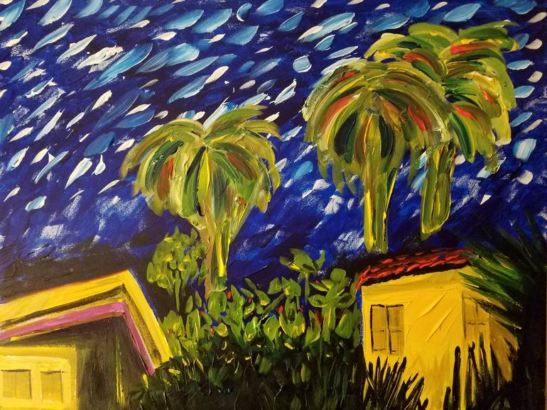 Backyard Los Angeles Painting by Rene Rodriguez | Saatchi Art