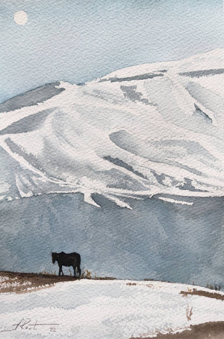Altai Mountains Painting by Alena Root | Saatchi Art