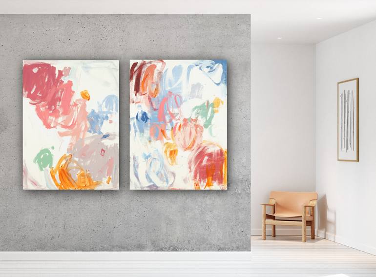 Diptych 10 (emotional maps) Painting by Susana Sancho Beltran | Saatchi Art
