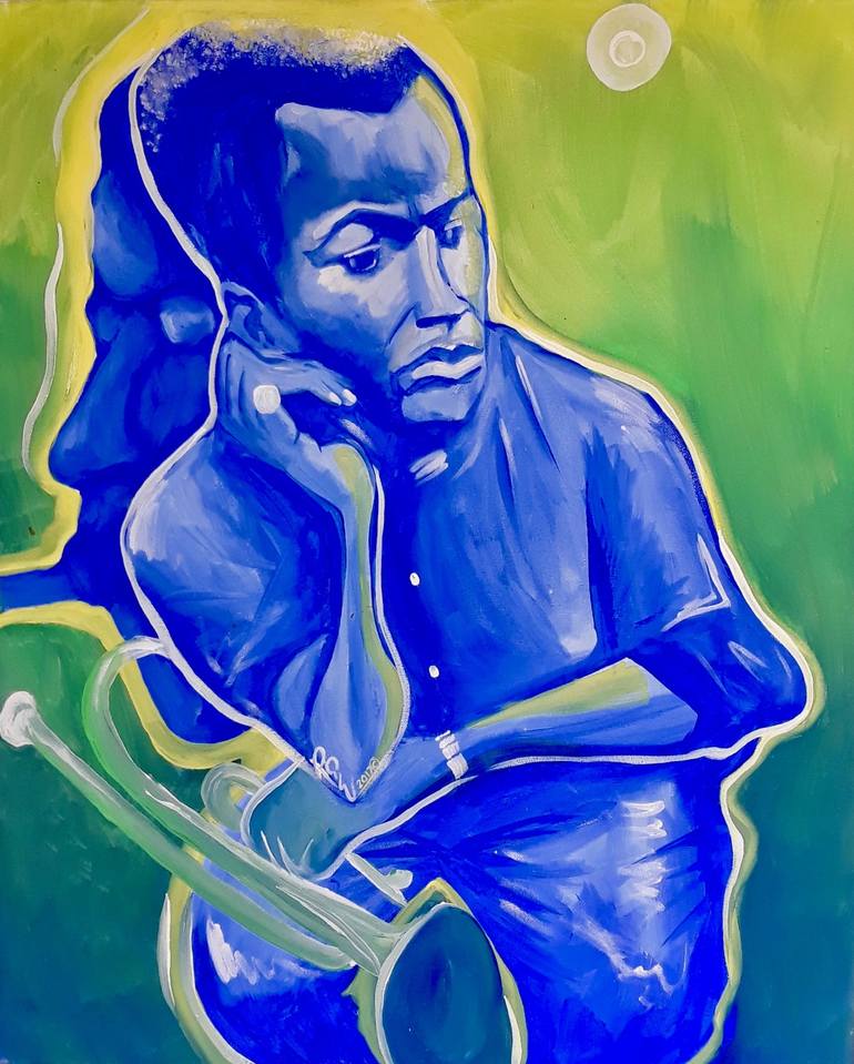 Blue in Green Painting by Rick Sorrells | Saatchi Art