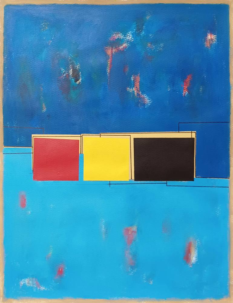 Blue composition III Painting by Luis Medina | Saatchi Art