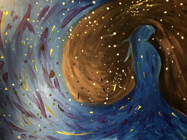 Wisdom in space Painting by David Alcocer | Saatchi Art