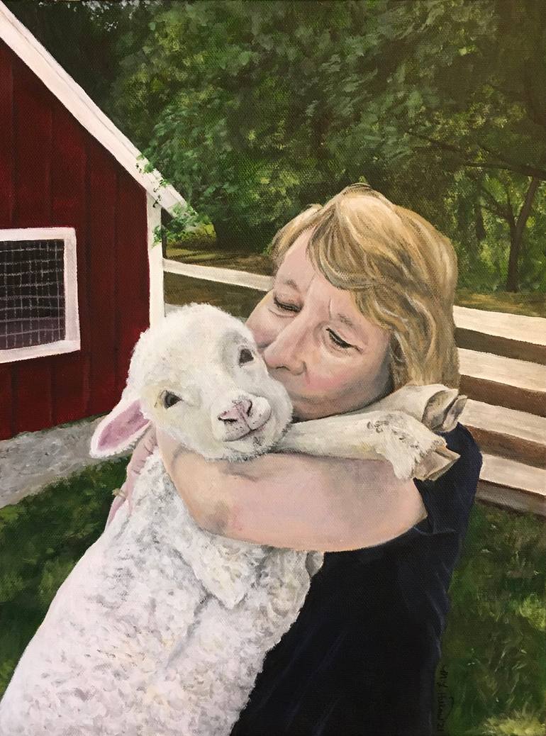 Bonnie's Little Lamb Painting by Melissa Hillmer | Saatchi Art