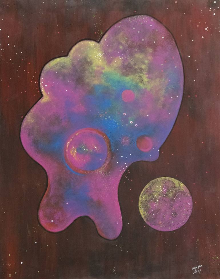 Amoeba Playing Football Painting by Gabor Banyai | Saatchi Art