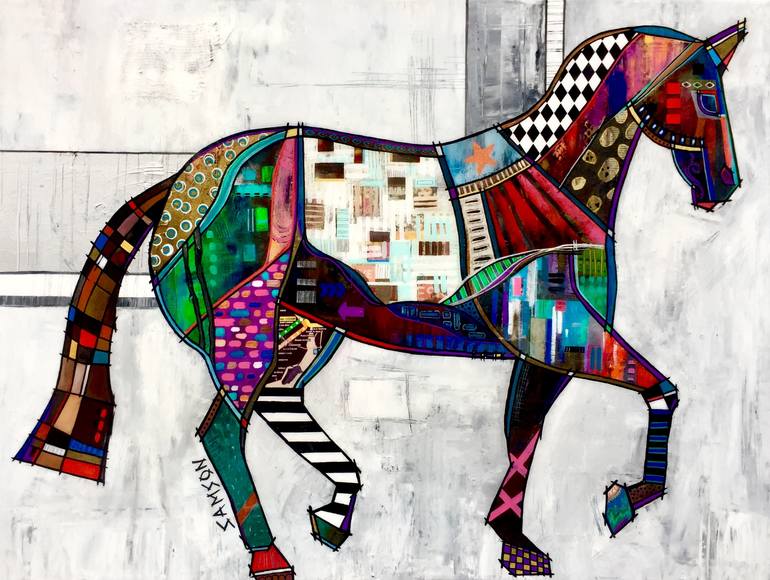 “PARC BELMONT” – Horse Painting Art by SAMSON. Painting by Marc Samson ...