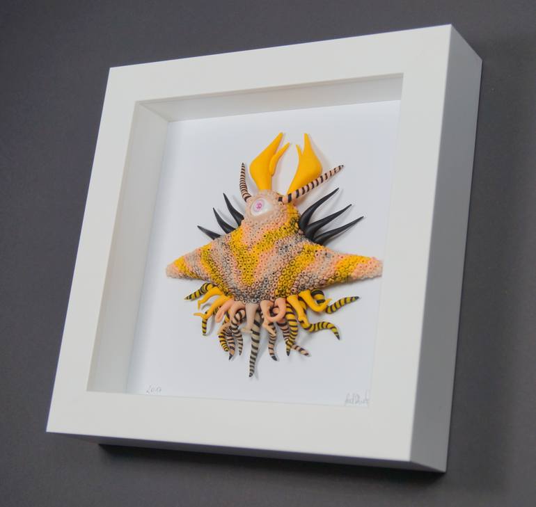 Spy me line yellow Nr. 5 Sculpture by Gerd Rucker | Saatchi Art