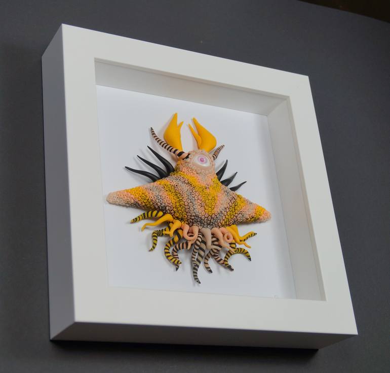 Spy me line yellow Nr. 5 Sculpture by Gerd Rucker | Saatchi Art